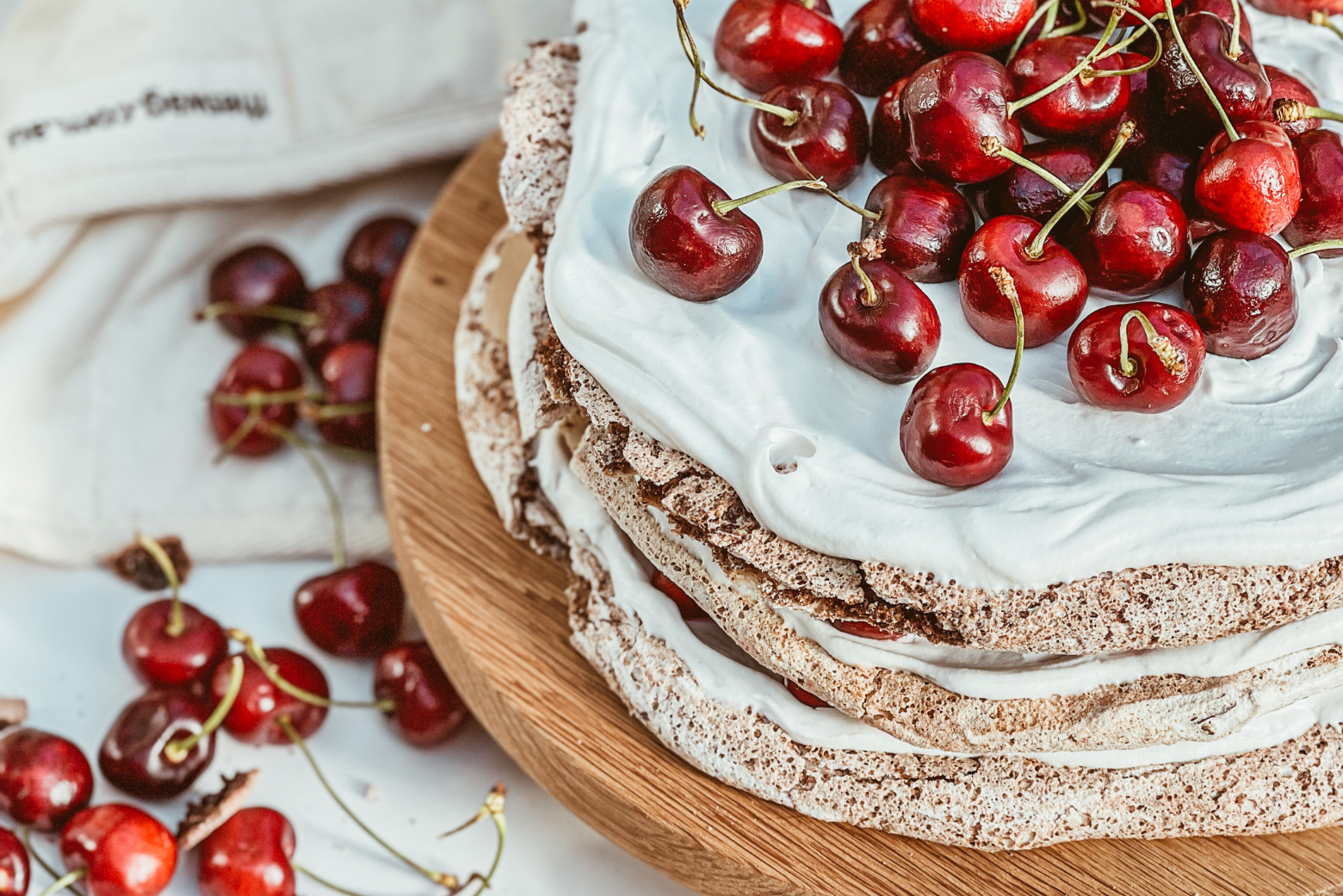 Vegan Chocolate Cherry Meringue Cake with Whipped Coconut Cream – The ...